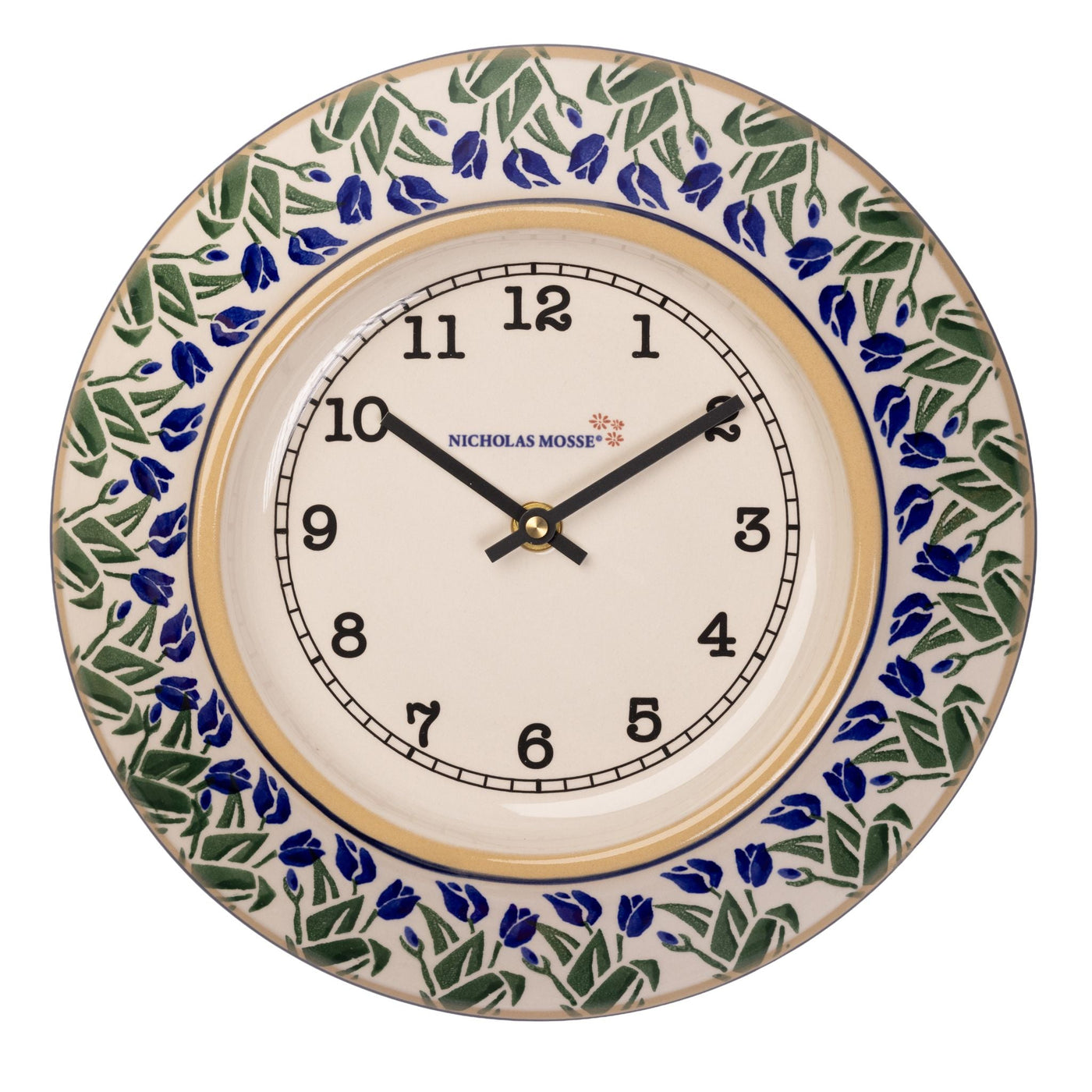 Large Wall Clock Blue Blooms | NicholasMosse.com